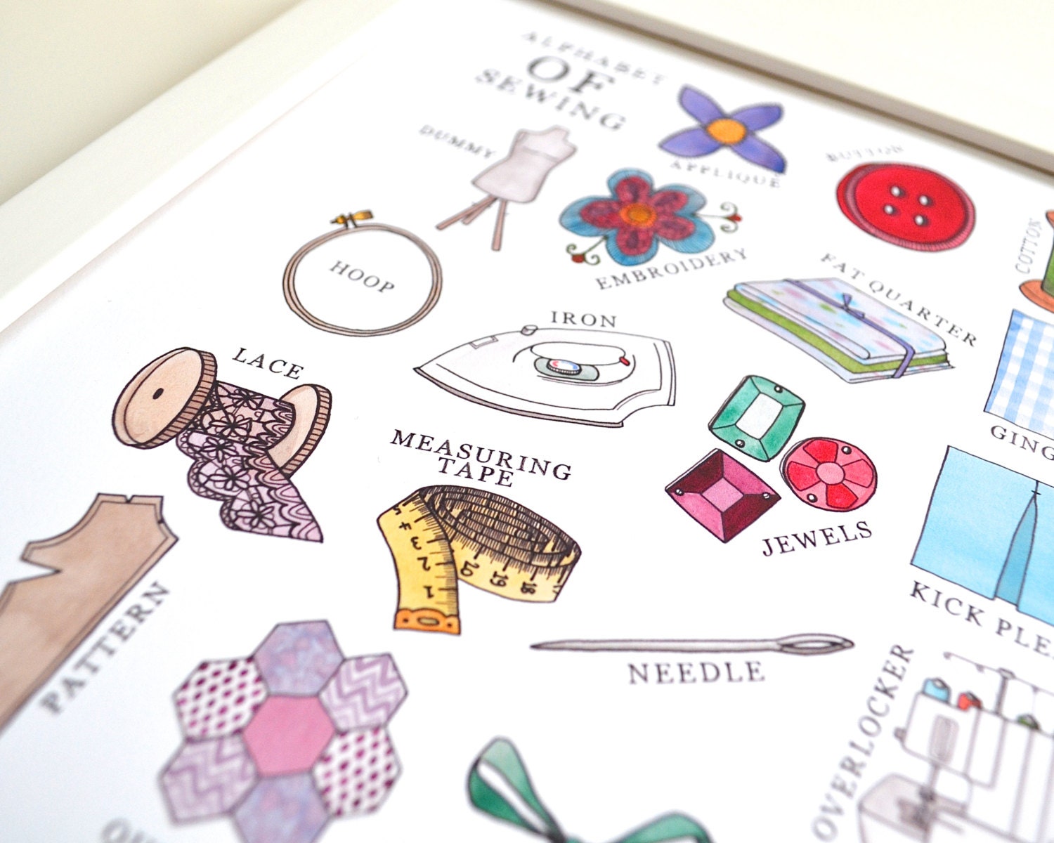 Sewing Alphabet Art Print | Etsy