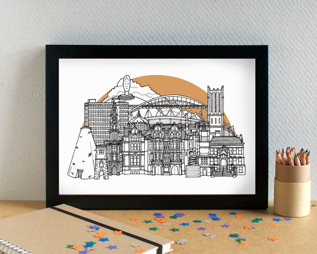 St Helens Skyline Art Print - Etsy UK