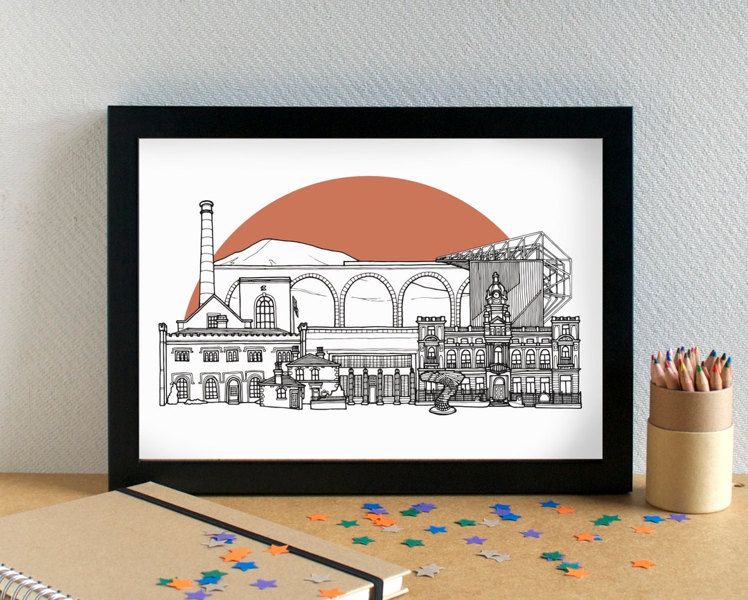 Burnley Landmarks Skyline Art Print - Etsy
