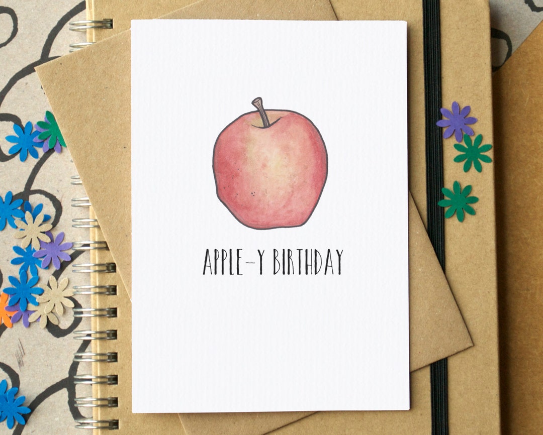 Funny "apple-y Birthday" Card - Etsy