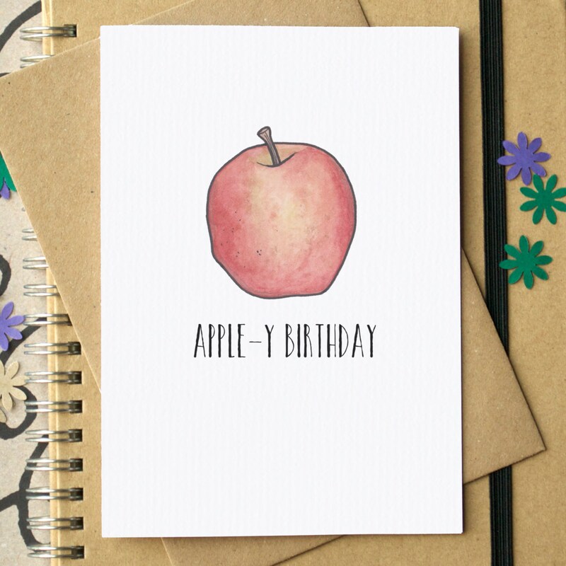 Apple Pun Card - Etsy