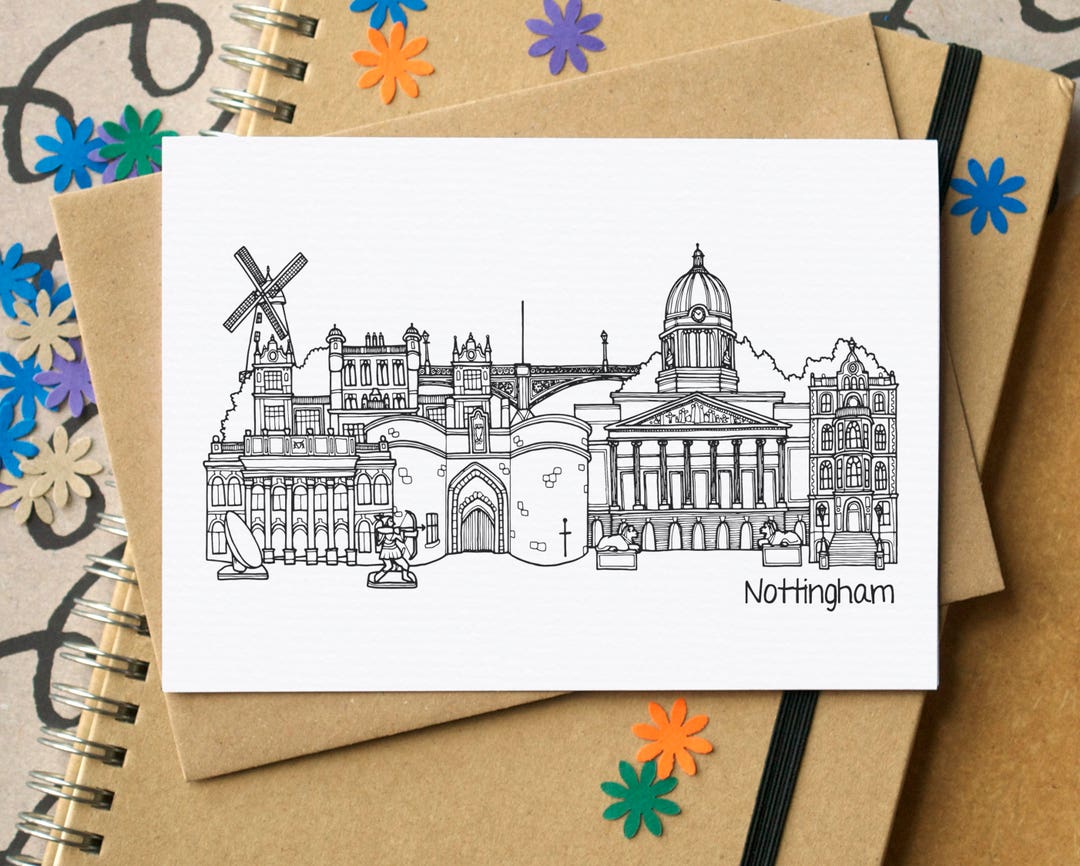 Nottingham Skyline Greetings Card - Etsy