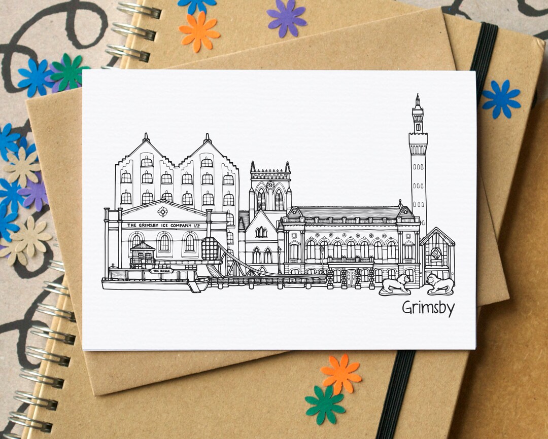 Grimsby Skyline Greetings Card - Etsy