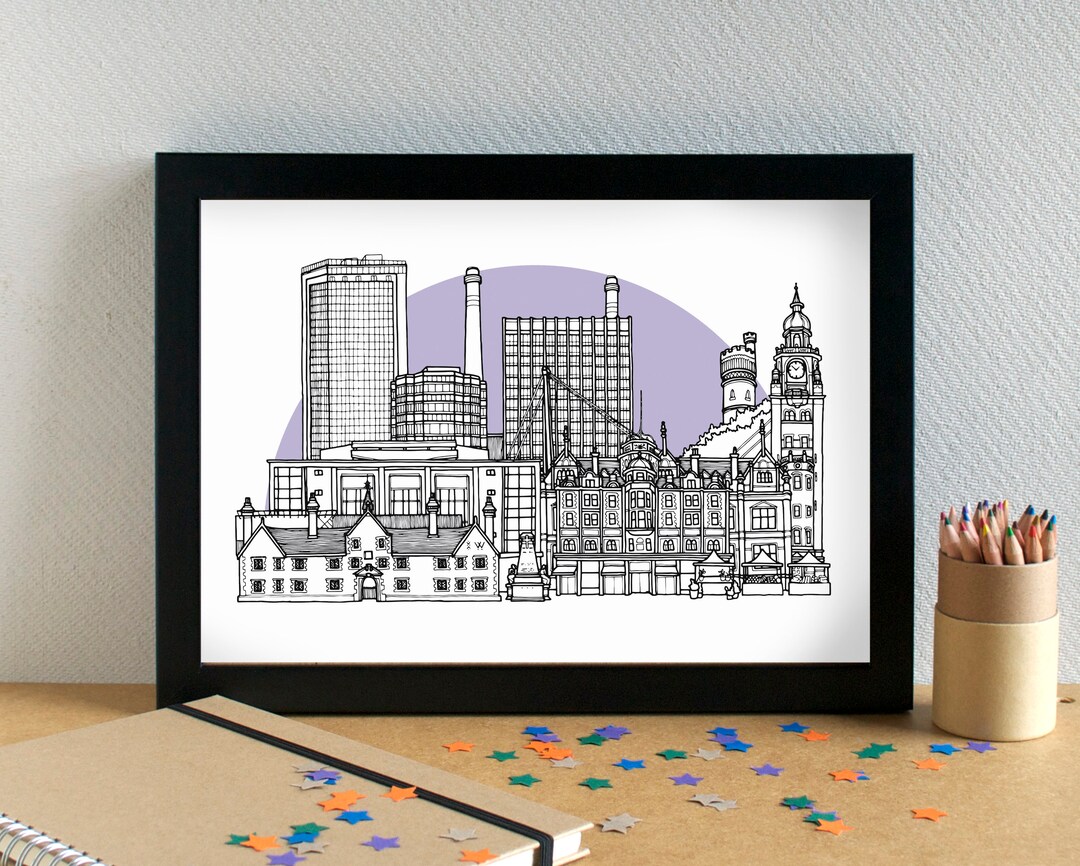 Croydon Landmarks Skyline Art Print - Etsy