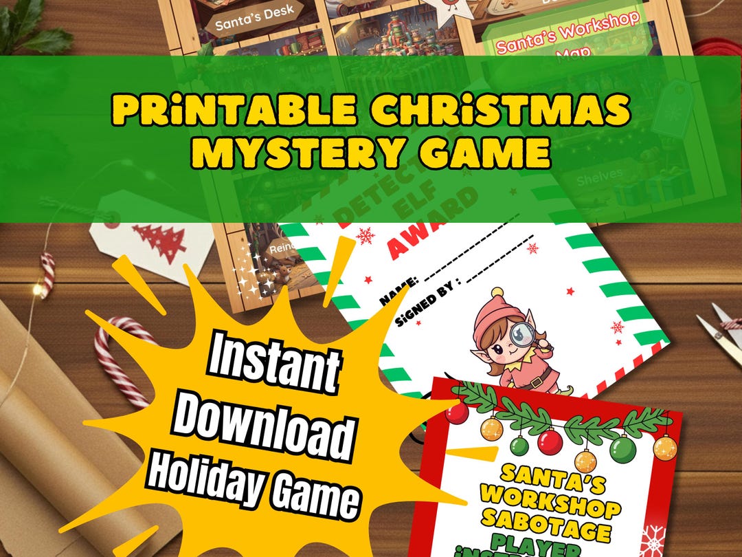 Printable Christmas Mystery Game | Santa's Workshop Whodunit (digital ...