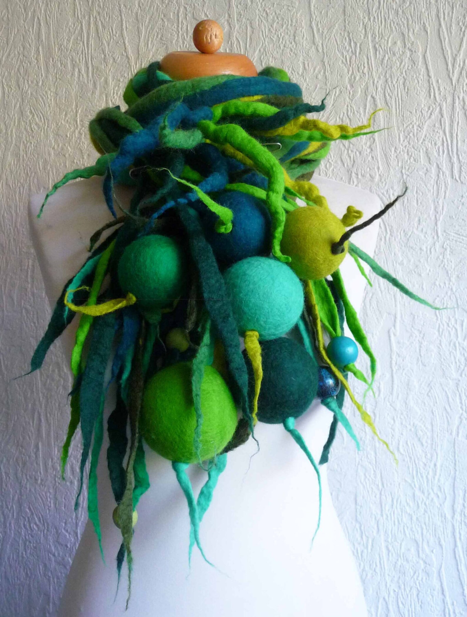 Custom Made Felted Wool Necklace Lariat Belt scarf - Etsy