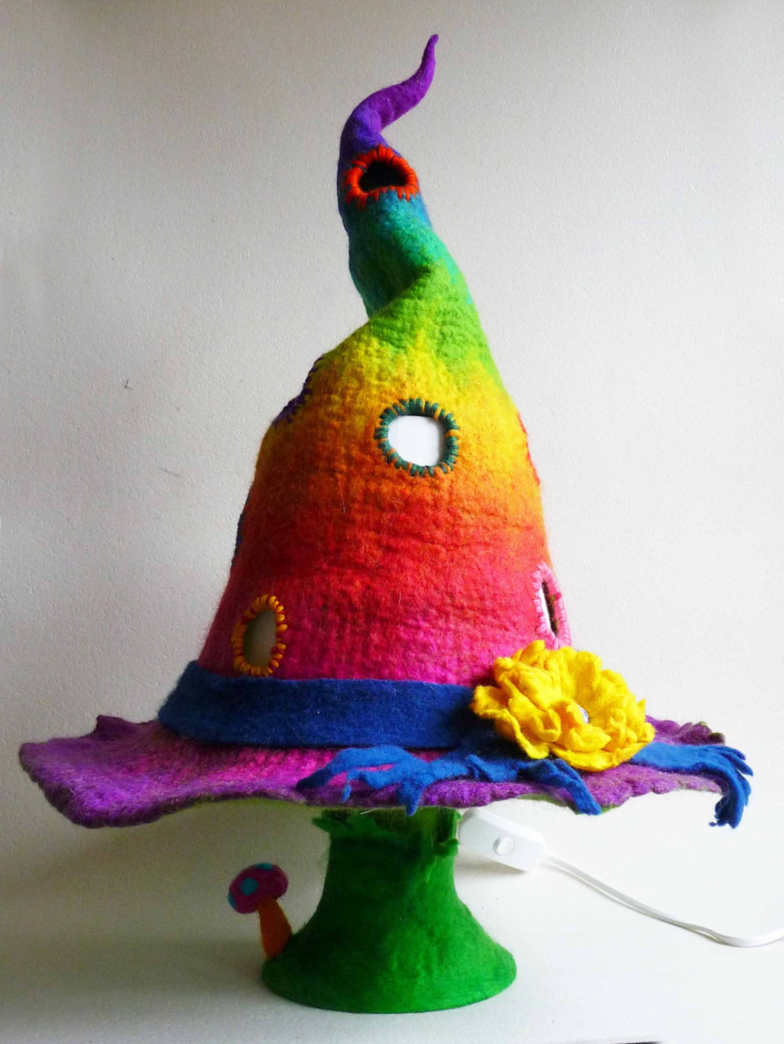 Felted Lamp Witch Hat Bedside Lamp Night Light Handmade - Etsy