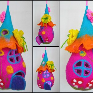 Felted Fairy House, Wonky, Tea Light Holder, Wool, Handmade, Waldorf ...