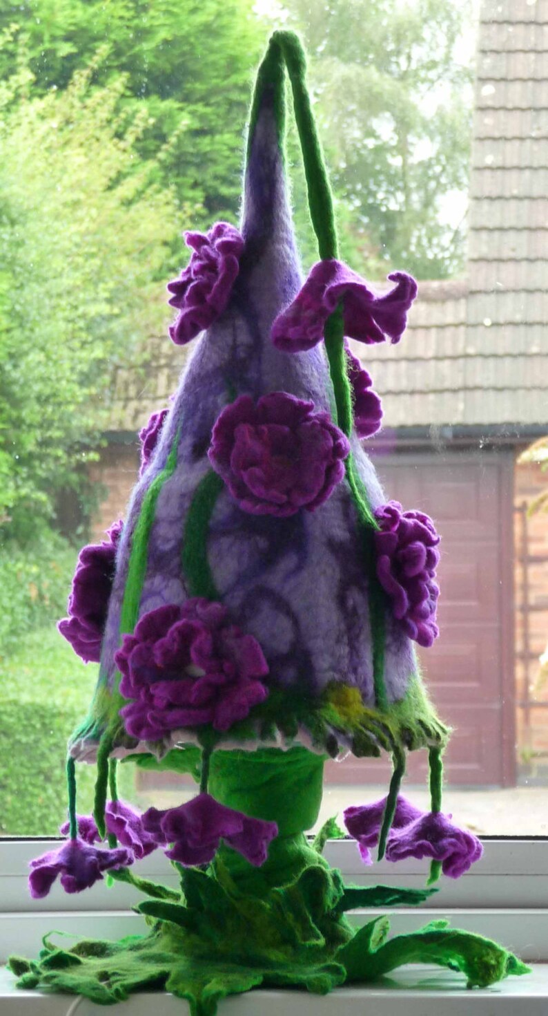 Felted Flower Lamp Bedside Lamp Night Light Handmade Wool - Etsy