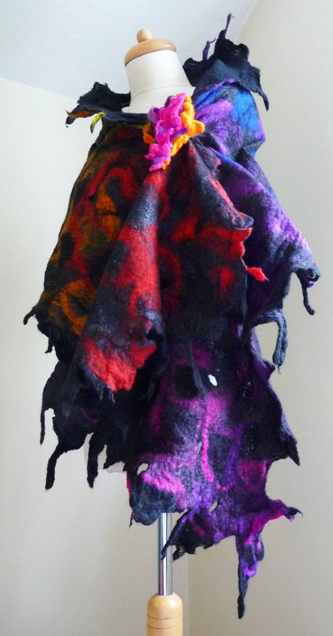 Felted Wool Scarf Scarves Wrap Handmade Felt Lagenlook - Etsy