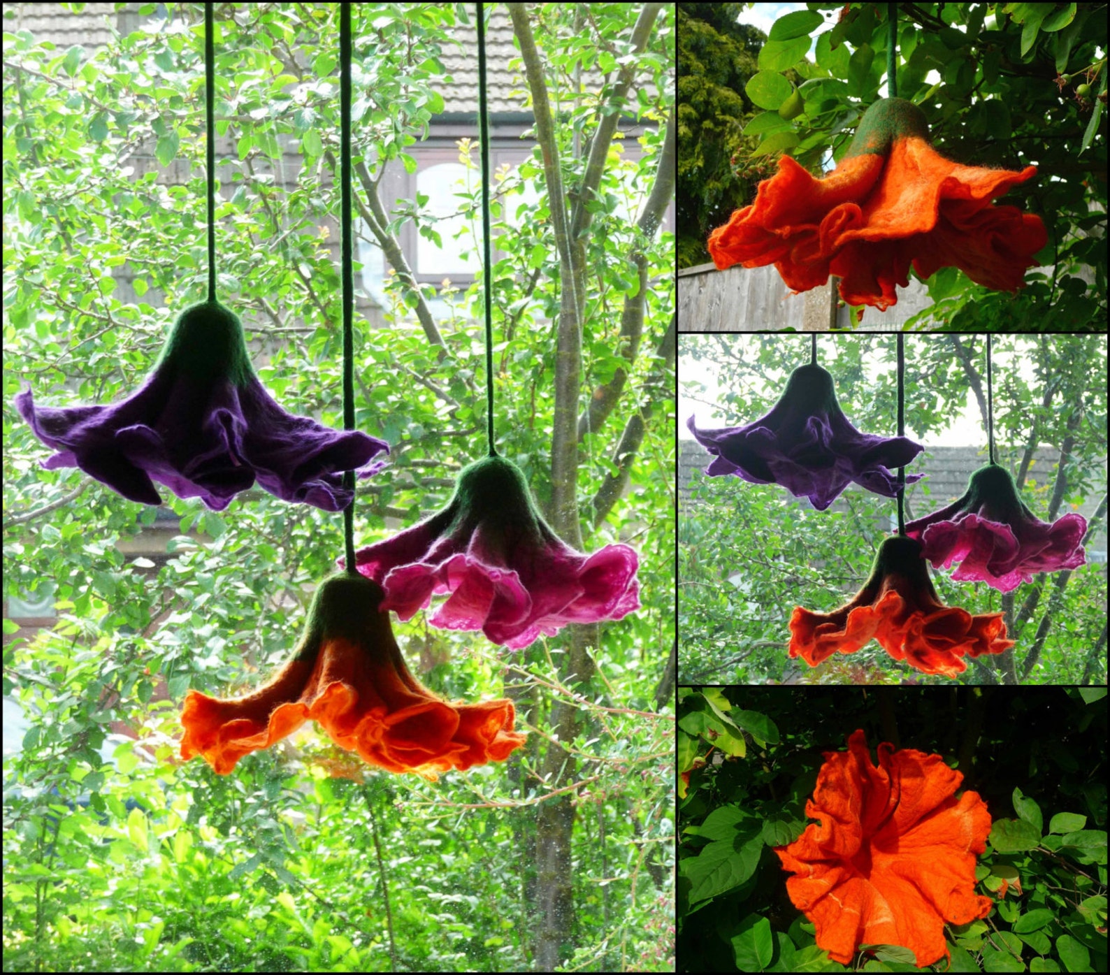 Large Felted Flower Hanging Window Decoration Felt Flower - Etsy