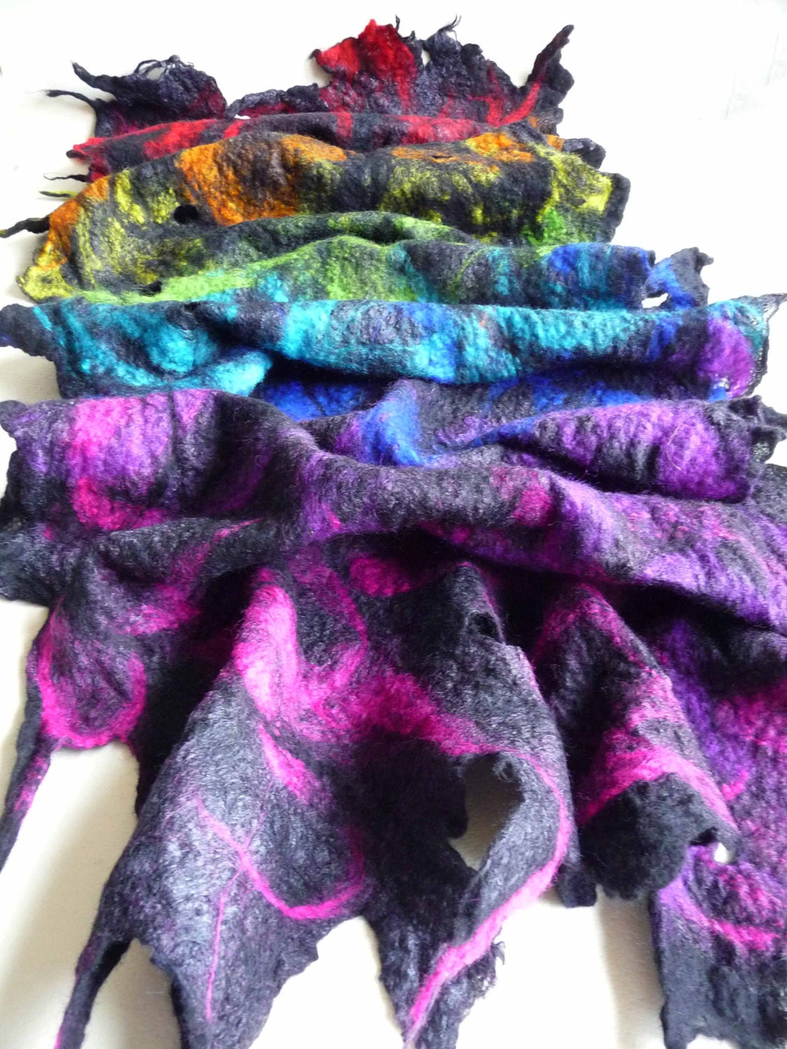 Felted Wool Scarf Scarves Wrap Handmade Felt Lagenlook - Etsy