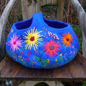 Felted Wool Basket, Storage, Felt Ornament, Home Decor, Large Planter ...
