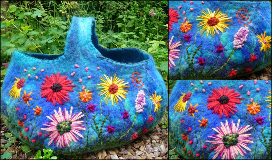 Felted Basket, Storage, Ornament, Decoration, Handmade, Felted Wool ...
