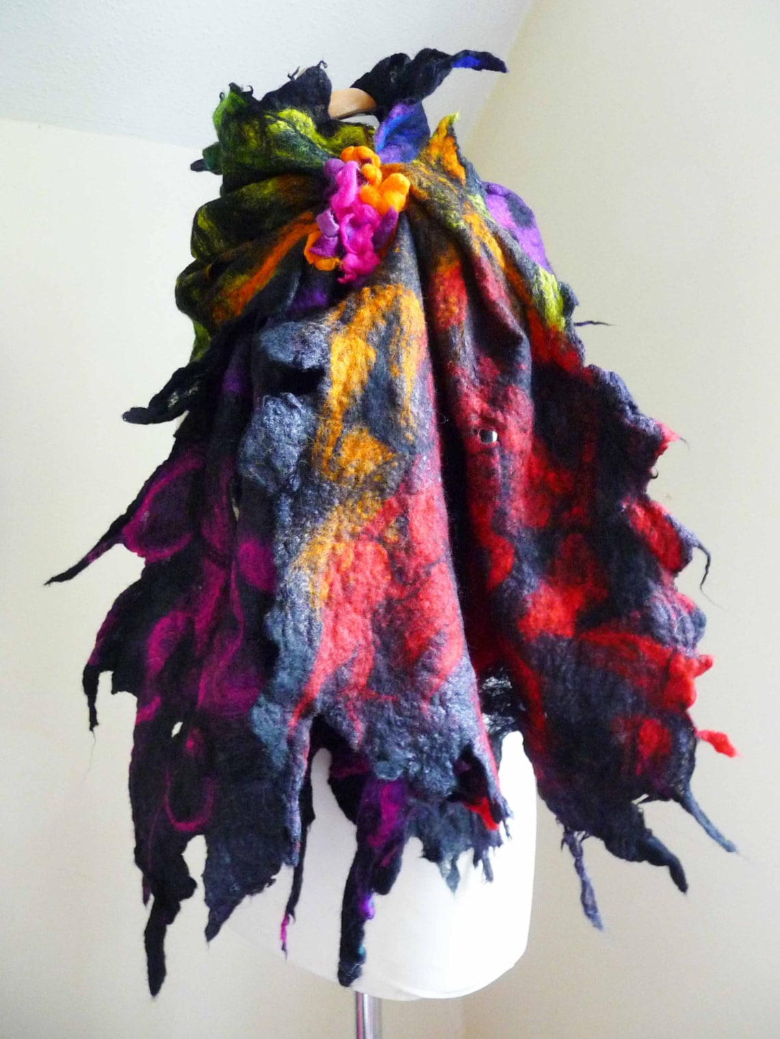 Felted Wool Scarf Scarves Wrap Handmade Felt Lagenlook - Etsy