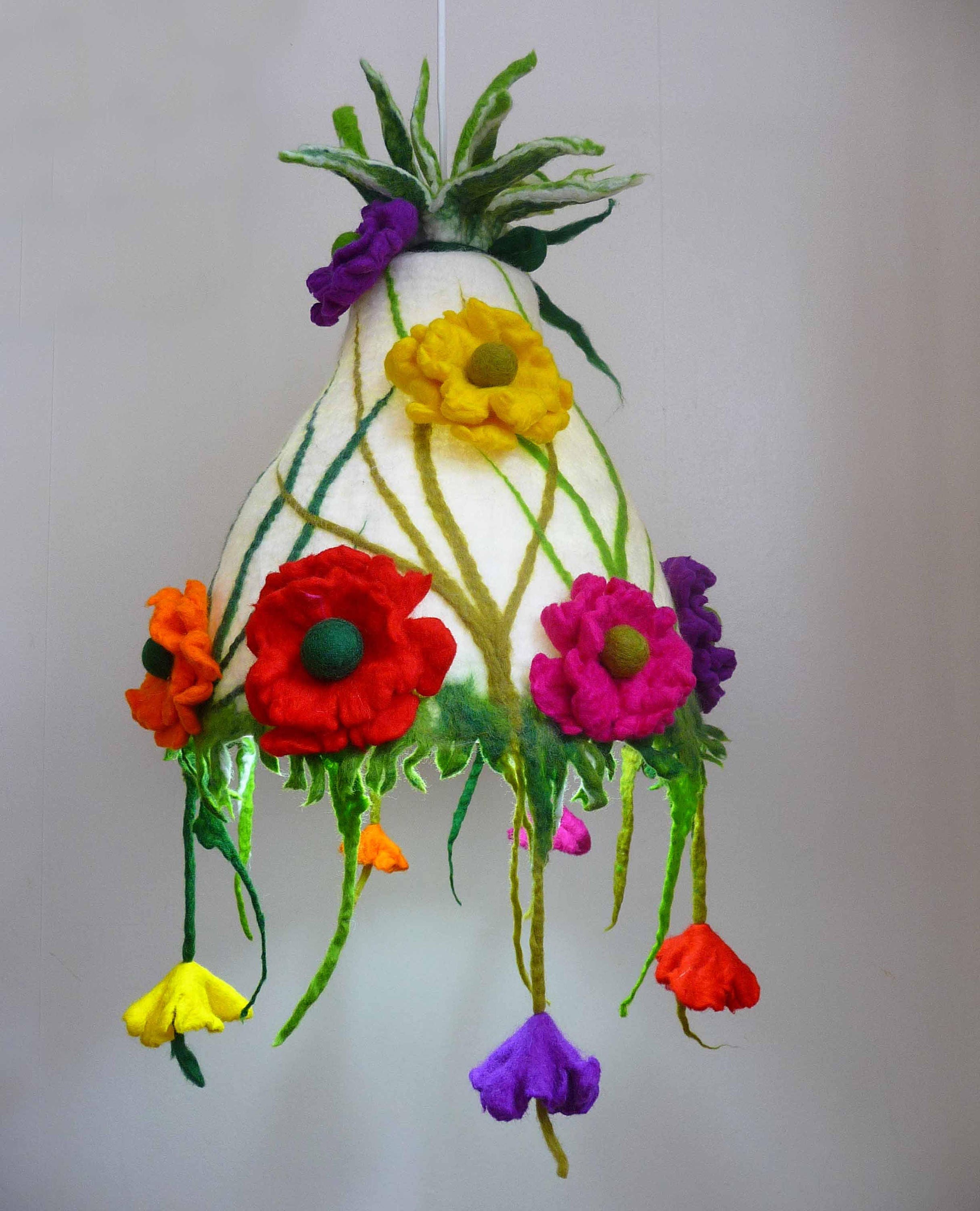 Felted Flower Lampshade Cover Pendant Fairy Lamp Wool - Etsy UK