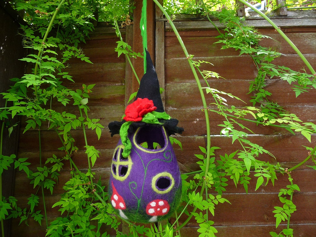 Felted Fairy House, Tea Light Holder, Led Lights, Witch House, Wool ...