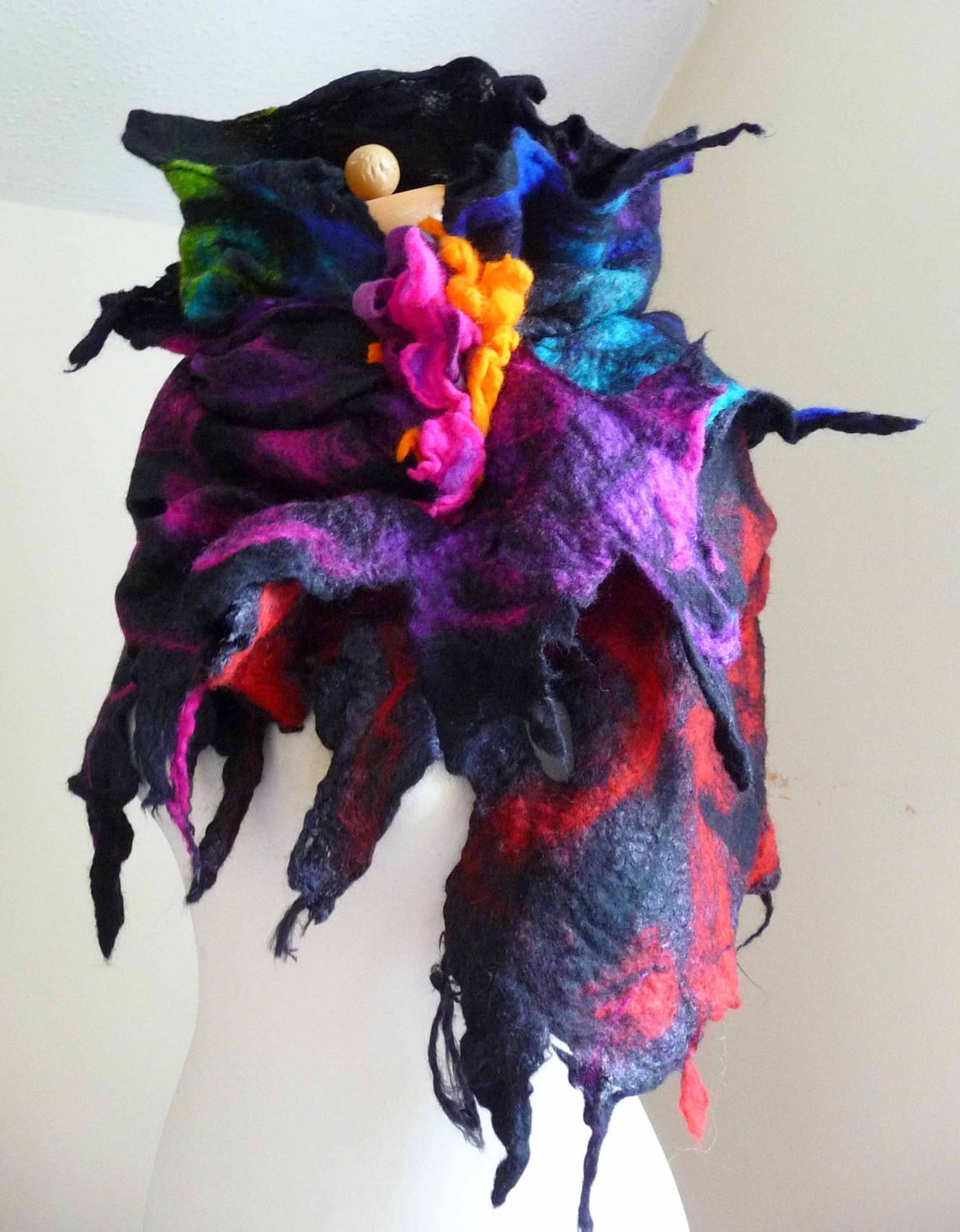 Felted Wool Scarf Scarves Wrap Handmade Felt Lagenlook - Etsy