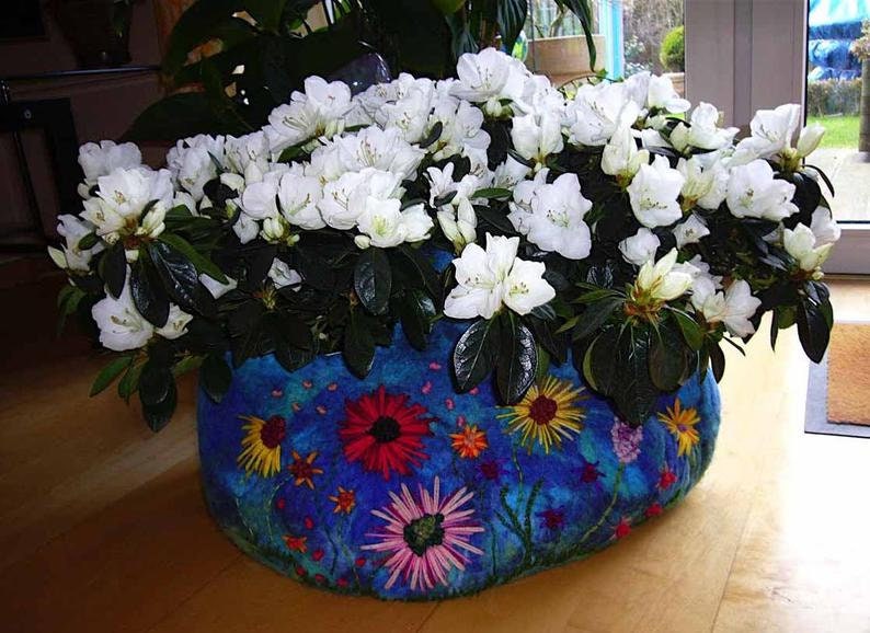 Felted Wool Basket Storage Felt Ornament Home Decor Large - Etsy UK