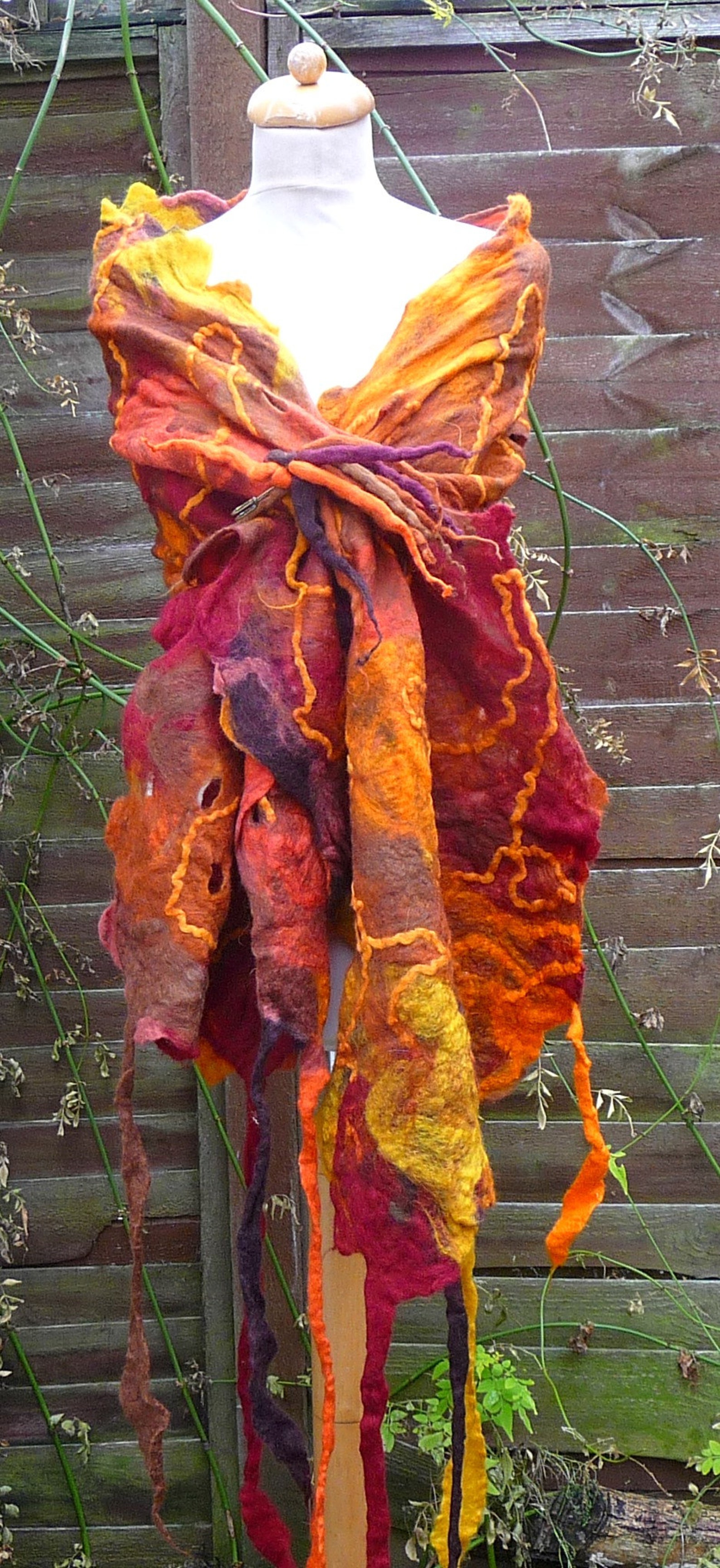 Large Felted Scarf Felted Wool Shawl Wrap Felted Poncho - Etsy UK