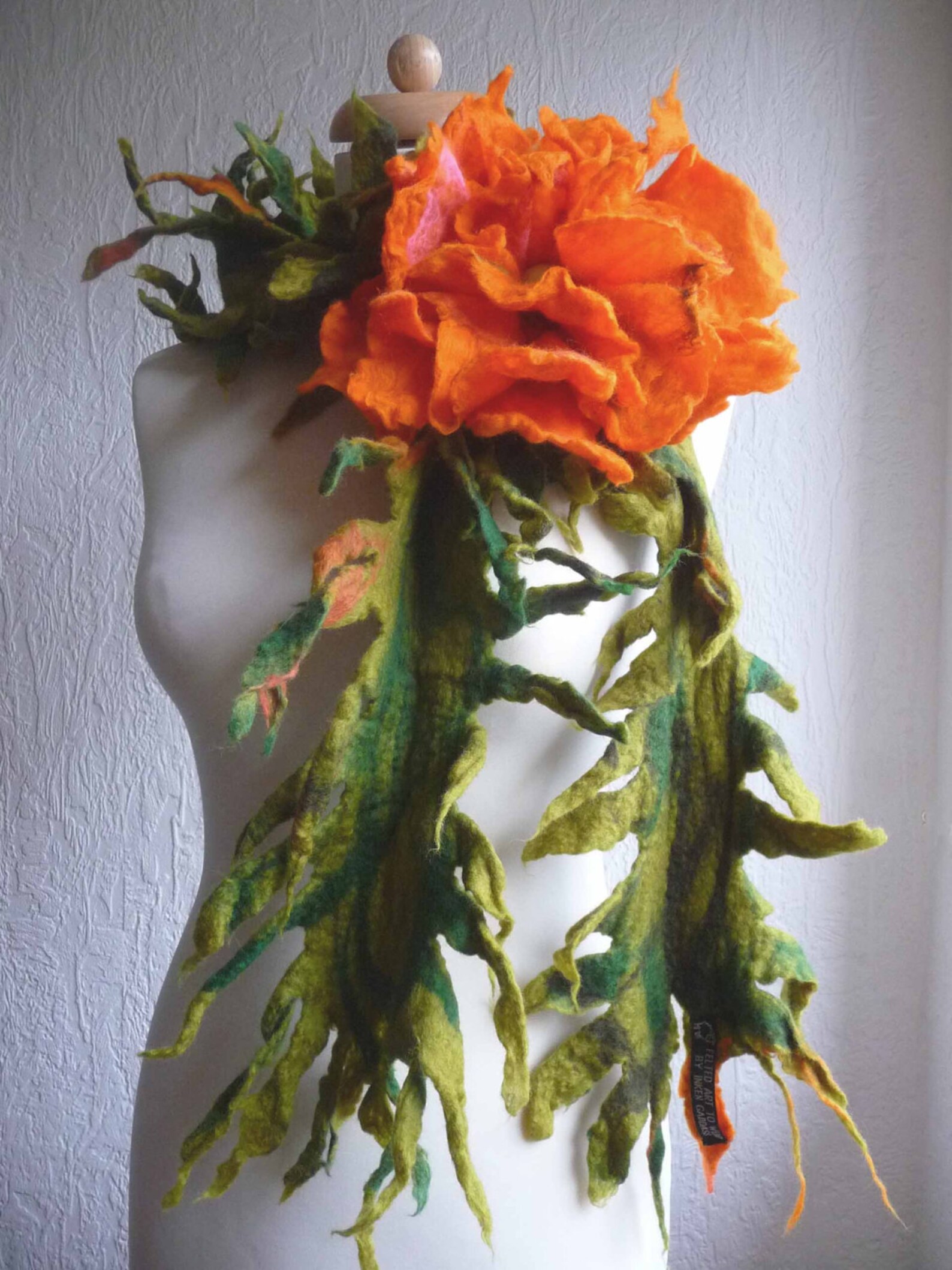 Felted Scarf Felted Flowerhandmade Felt Wrap Spiky - Etsy