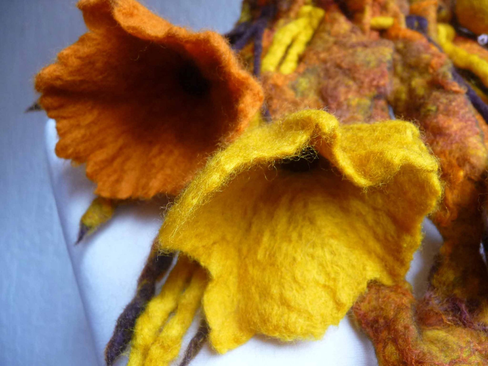 Felted Wool Necklace Flower Necklace Floral Jewellery - Etsy