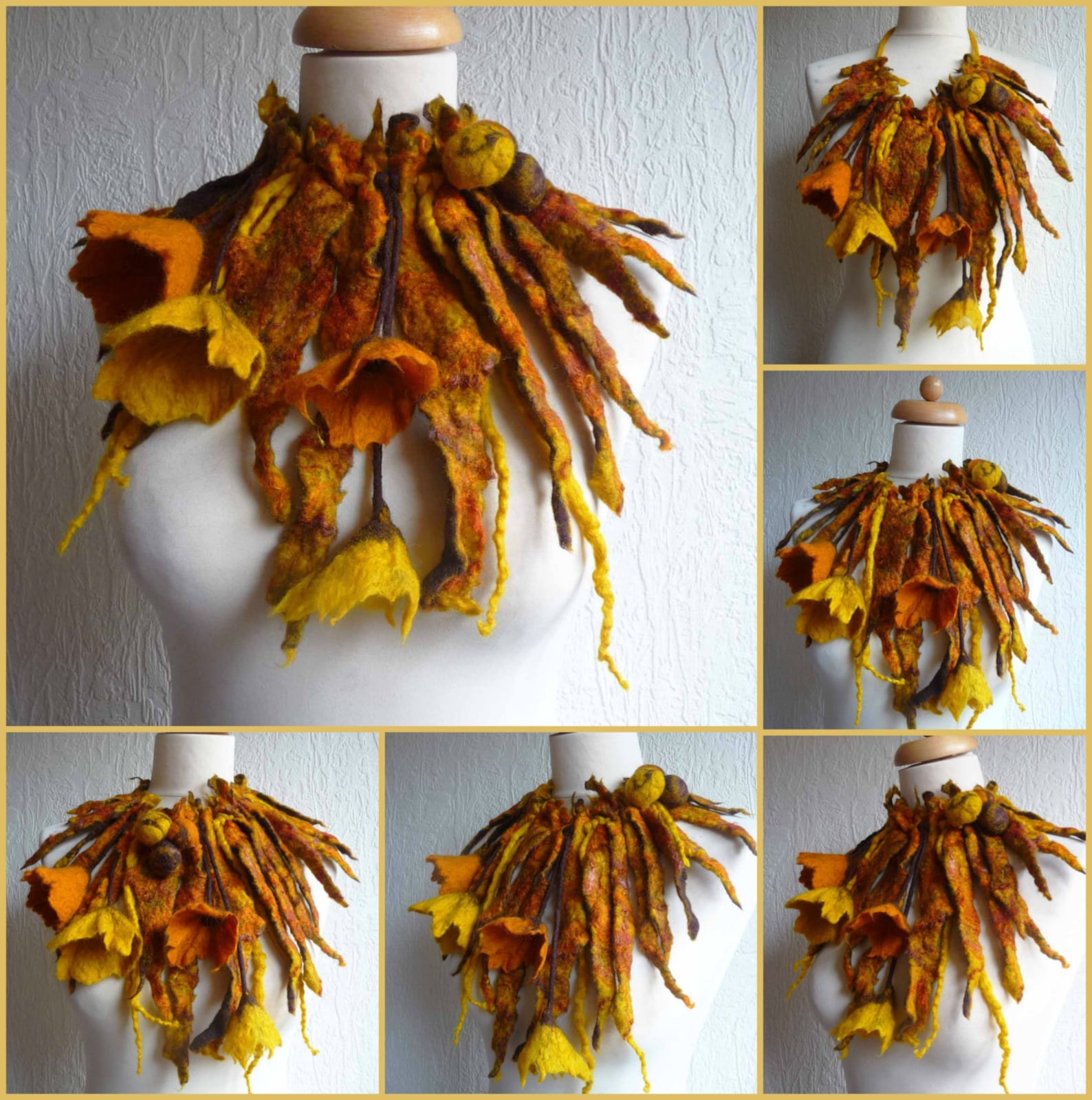 Felted Wool Necklace Flower Necklace Floral Jewellery - Etsy