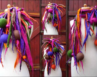 Custom Made Felted Wool Necklace Lariat Belt scarf | Etsy