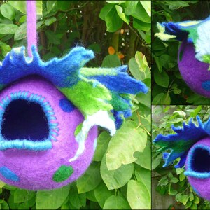 Felted bird pod bird house ornament window decoration | Etsy