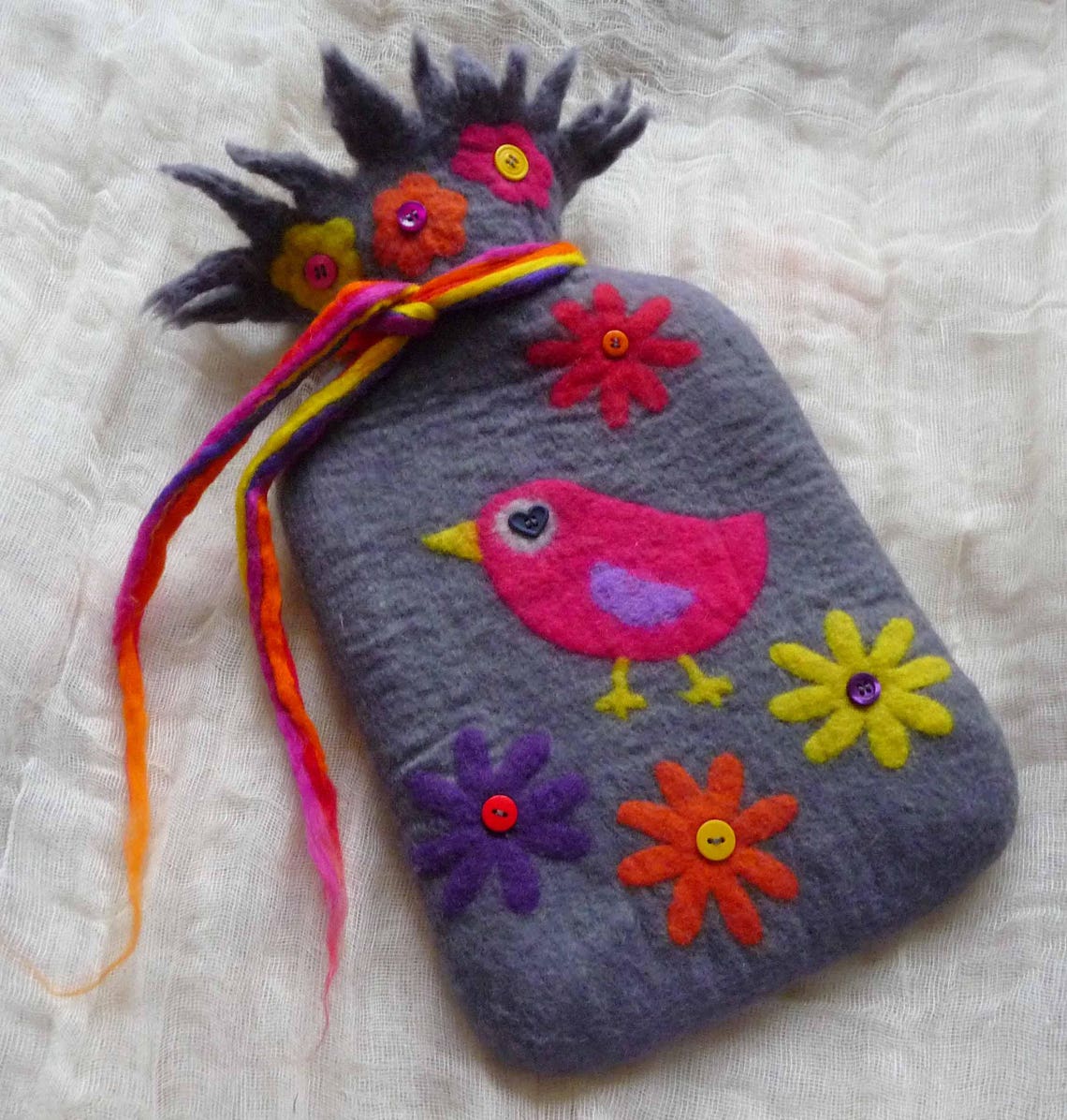 Hot Water Bottle Felted Cosy Cover Handmade Felted Wool - Etsy