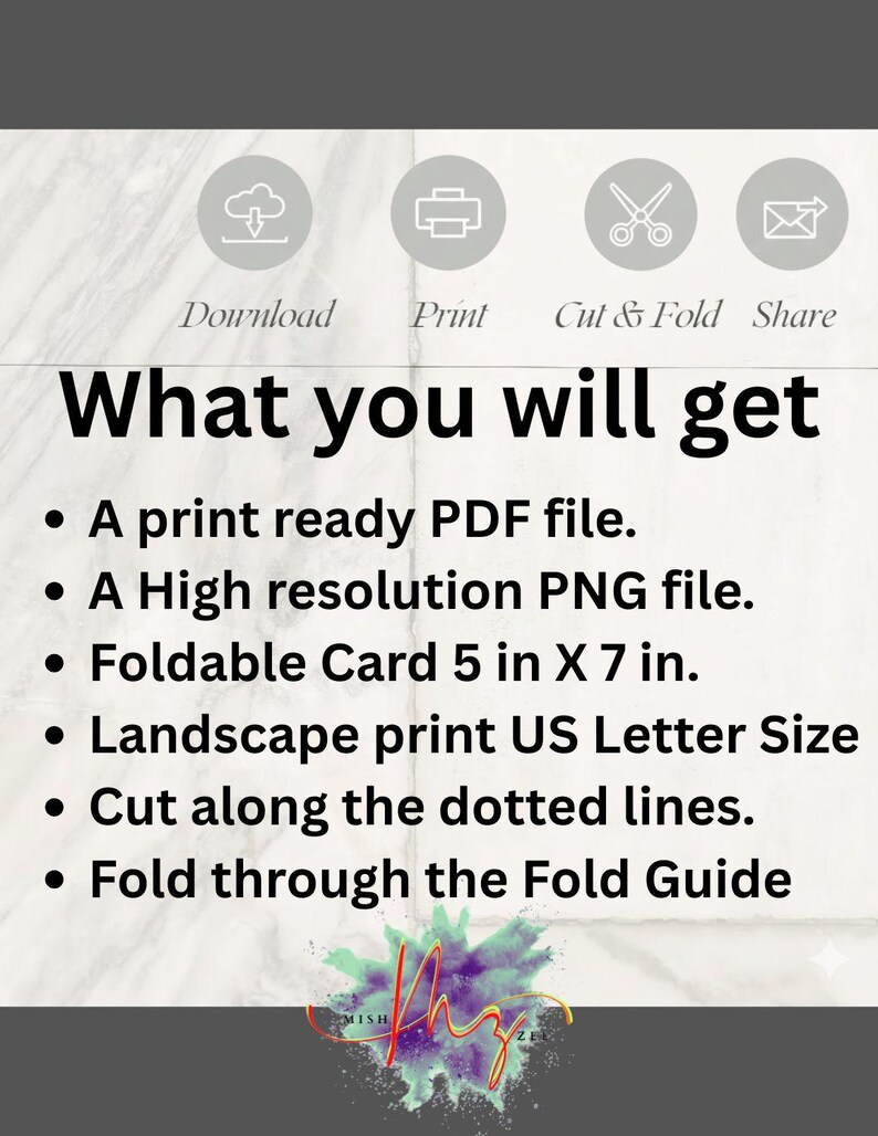 Foldable Christmas Card 5x7-printable Holiday Greetings-instant ...