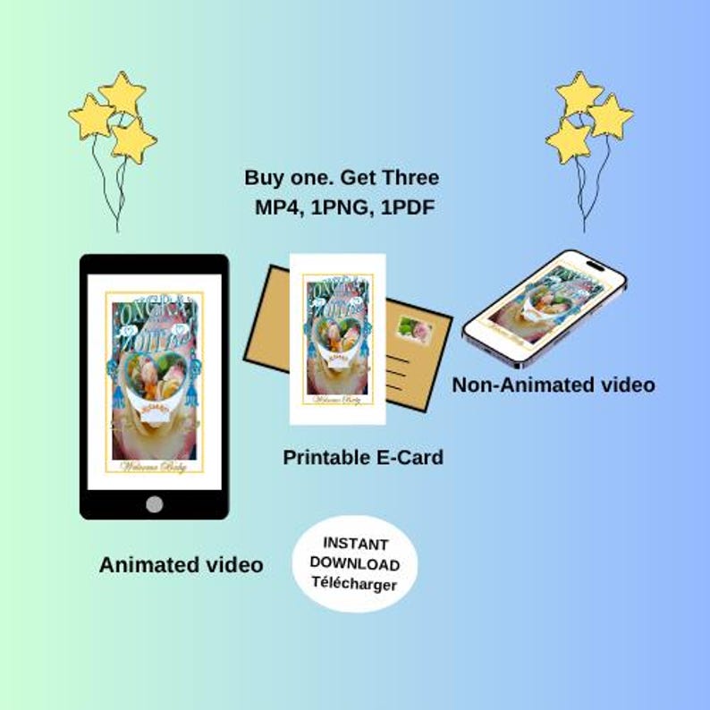 Animated Welcome Baby E-card – Printable Digital Greetings (MP4, PNG ...