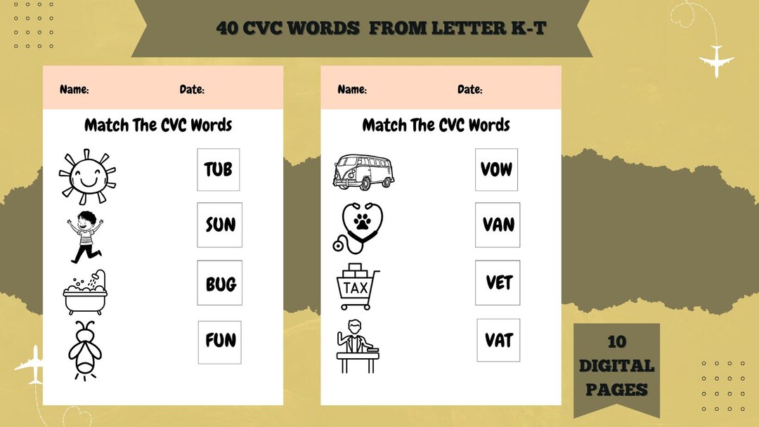 CVC Words U-Z Printable Flashcards & Worksheets | Phonics Reading ...
