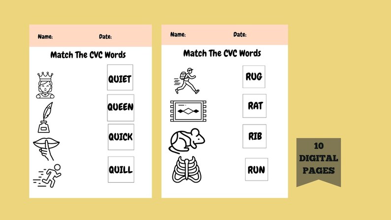 CVC Words Worksheet Printable | Word Builder | Preschool, Kindergarten ...