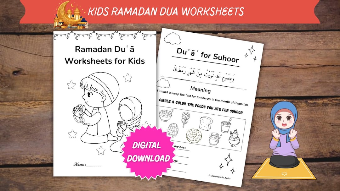 Ramadan Dua's Activity Worksheets for Kids | Islamic Printable PDF ...