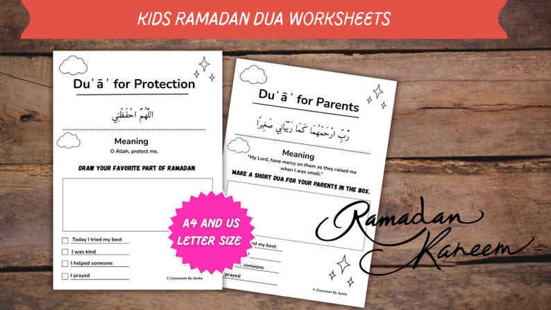 Ramadan Dua's Activity Worksheets for Kids | Islamic Printable PDF ...