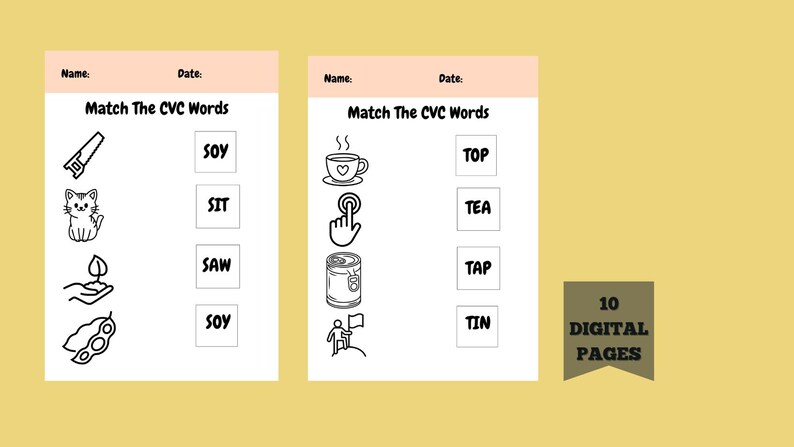 CVC Words Worksheet Printable | CVC Word Builder | Preschool ...