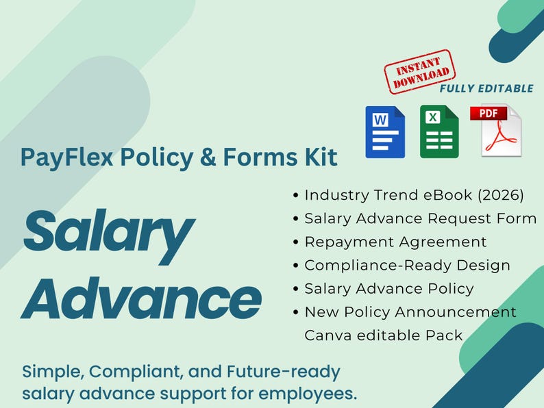 Salary Advance Policy & HR Toolkit 2026 | Editable HR Forms, Policy ...