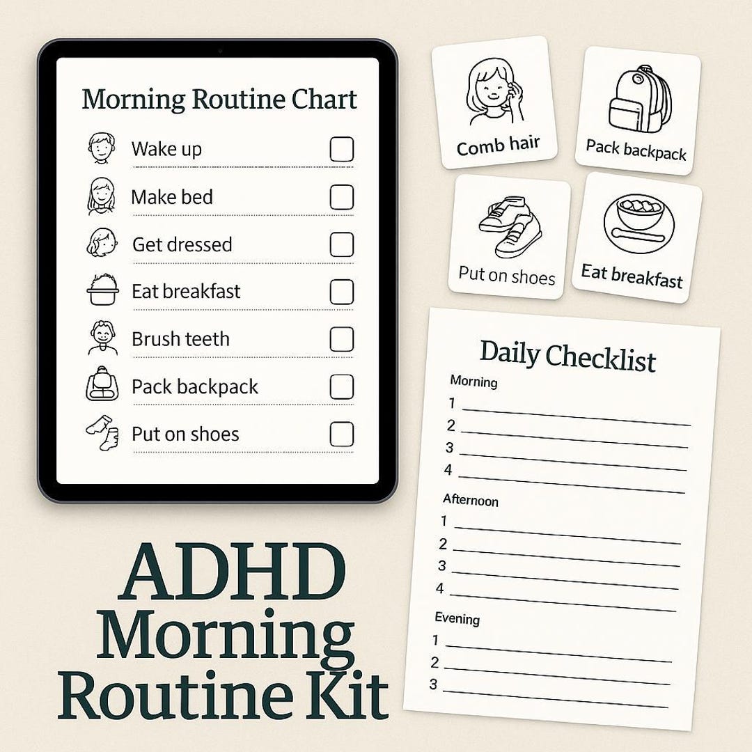 ADHD Morning Routine Systems • Pintables Visual Schedule for Kids ...