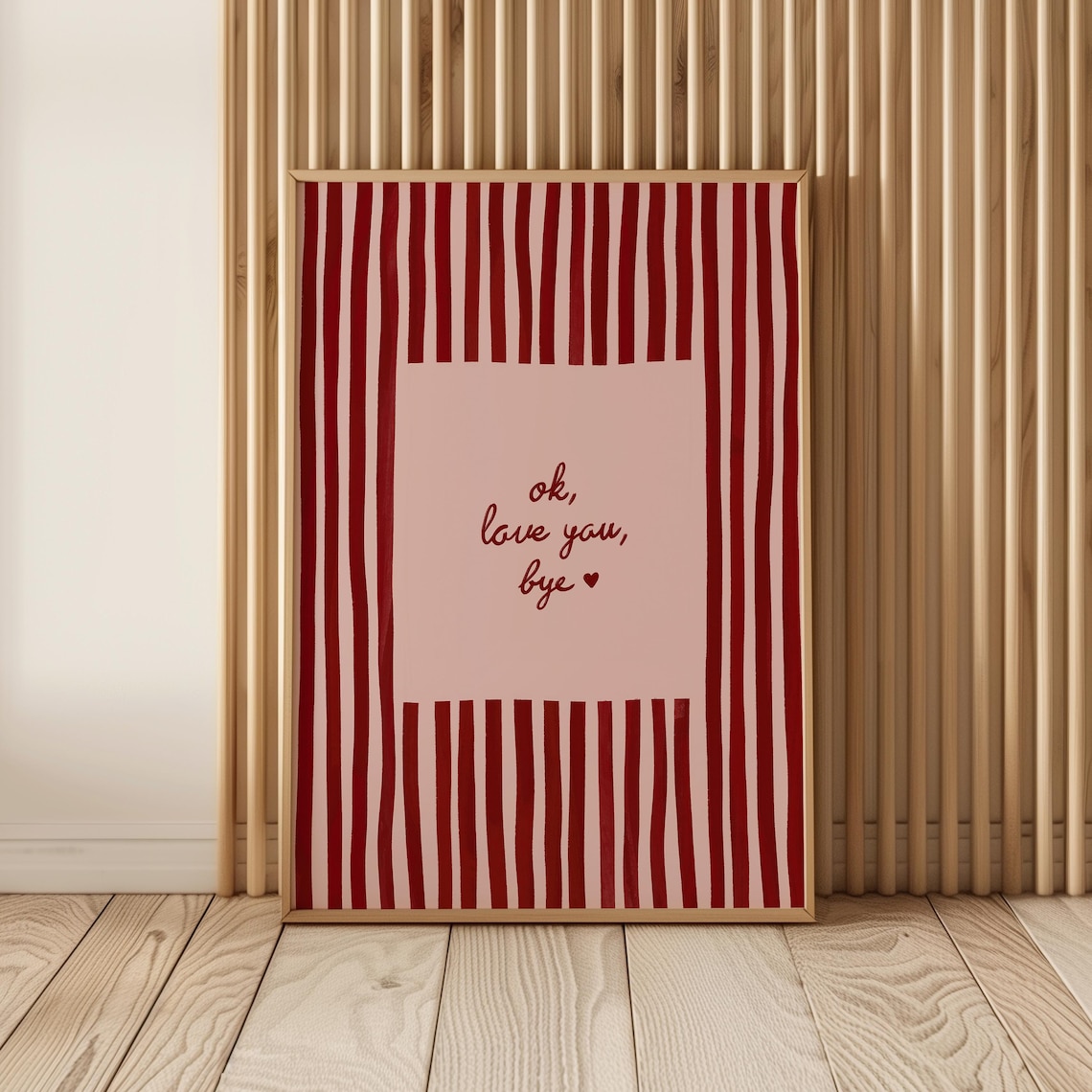 Ok Love You Bye Print, Olivia Dean Lyric Wall Art, Striped Entryway ...