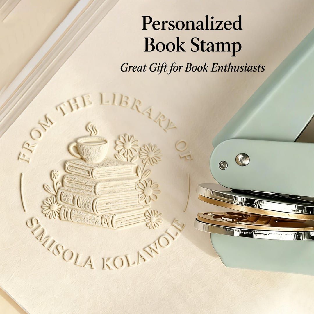 Personalized Book Embosser Stamp, Custom Library Embosser, Ex Libris ...