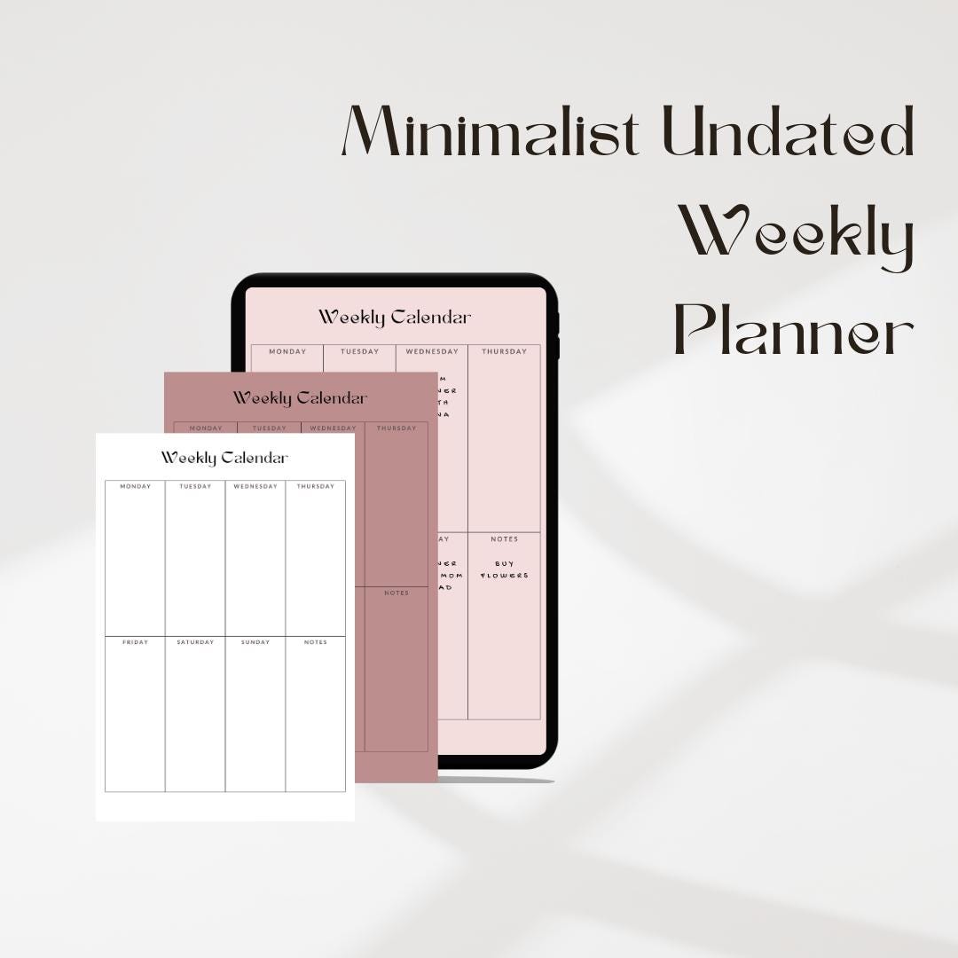 Weekly Planner Printable | 6 Colors | Undated - Etsy