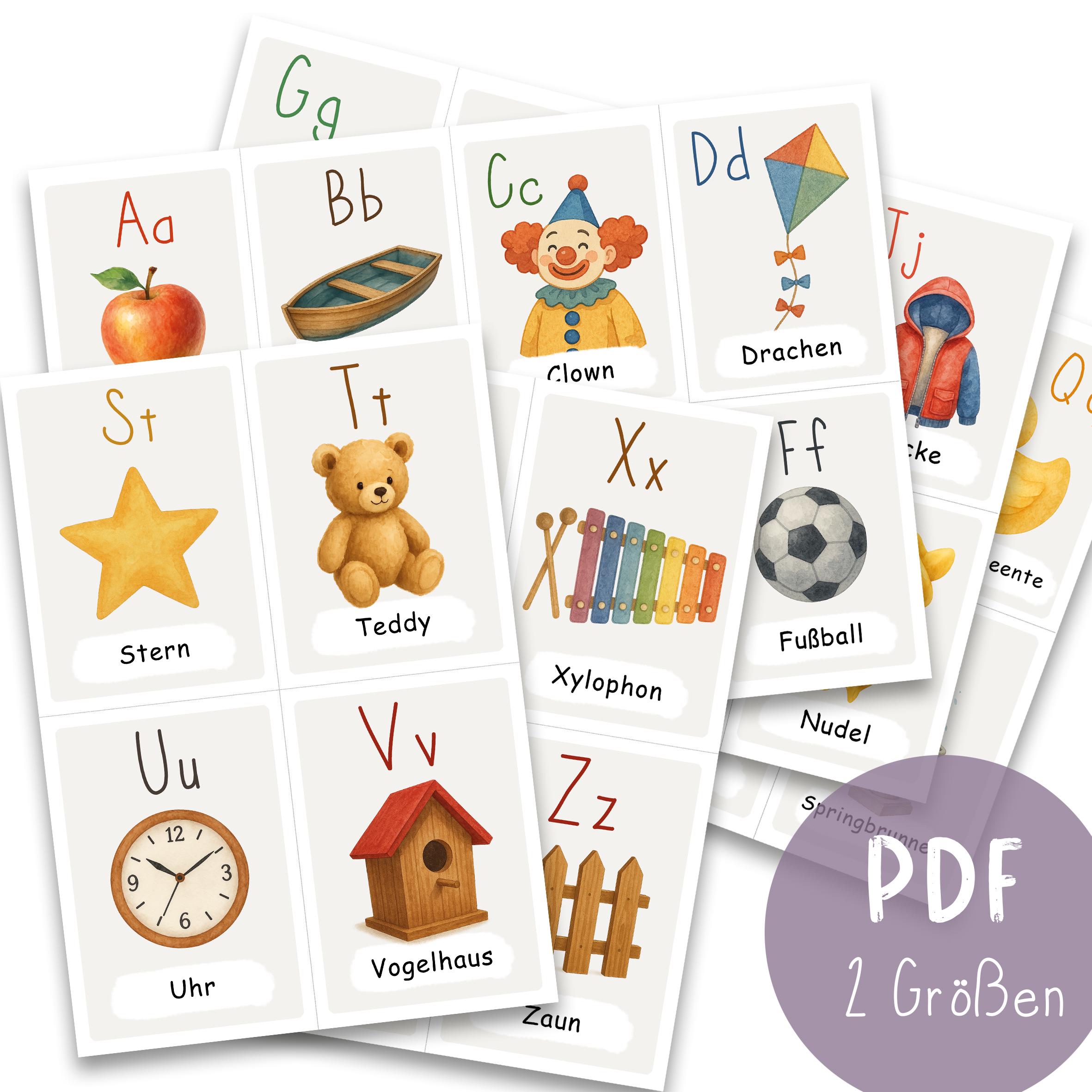 32 Letter Cards ABC Objects Laminating Template Flashcards Alphabet - Etsy