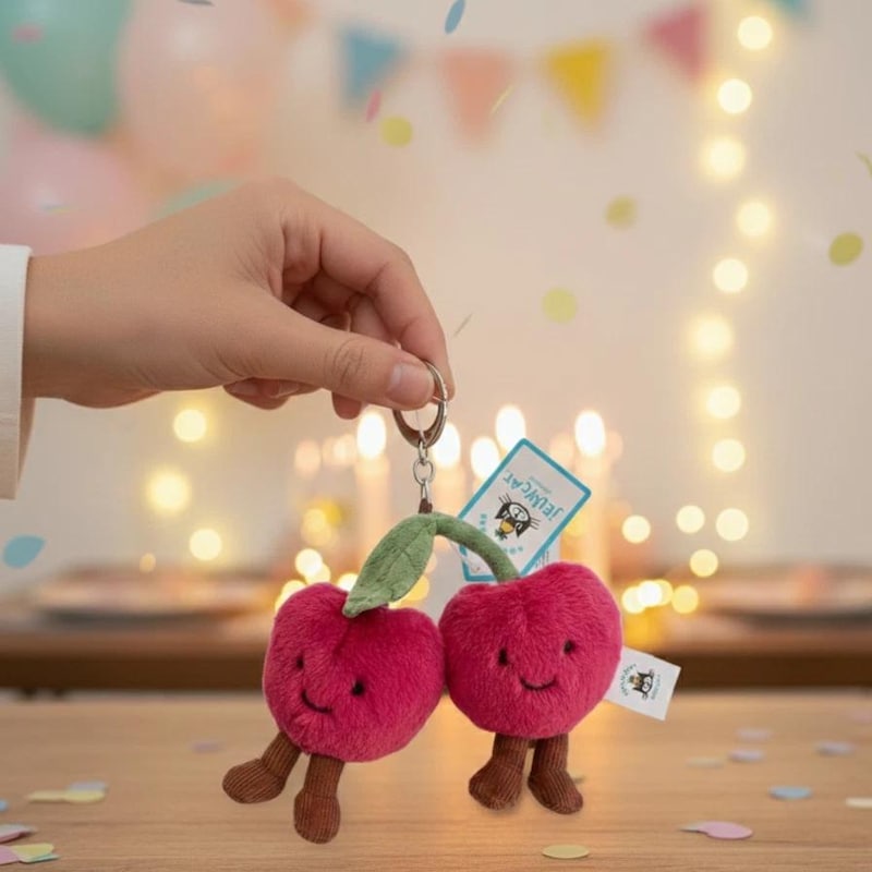 Jellycat Cherry Keychain - Etsy