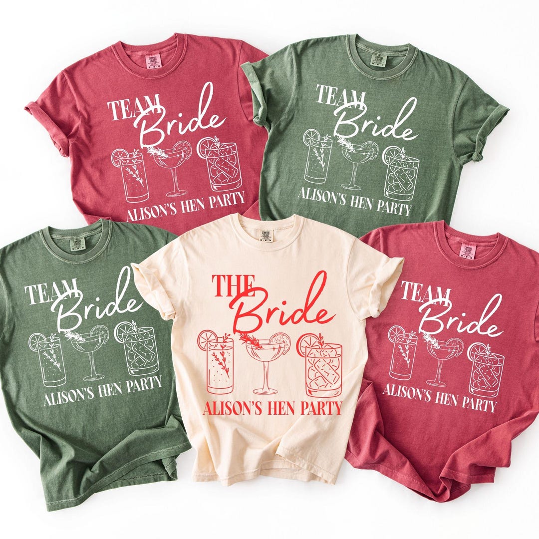 Custom Team Bride Hen Party Group Shirts, Bridal Party Tee ...