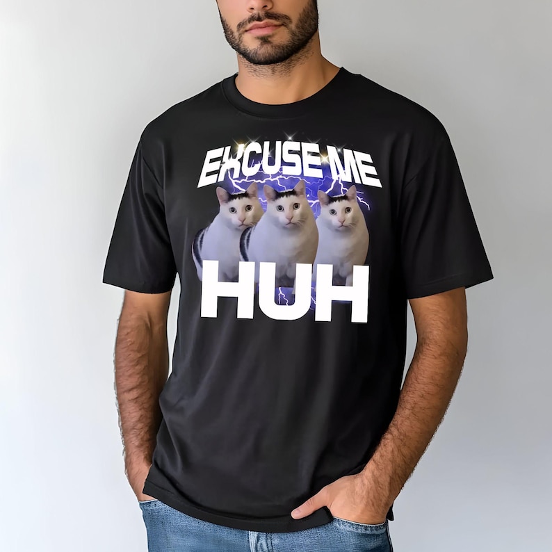 Huh Cat Meme Shirt, Pibble Inappropriate Internet Humor Shirt, Viral ...