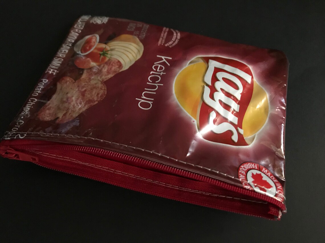 Ketchup Chip Pouch Handmade Upcycled Lays Chip Bag Wallet | Etsy