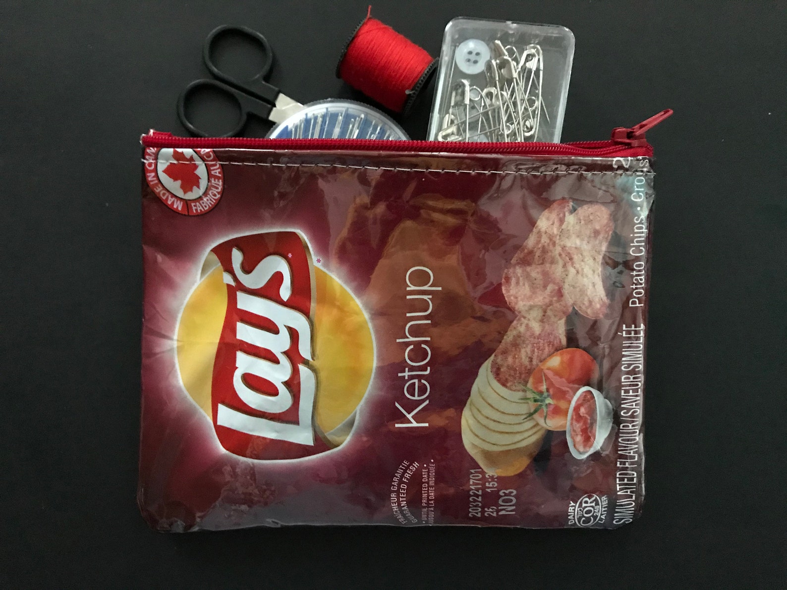 Ketchup Chip Pouch Handmade Upcycled Lays Chip Bag Wallet | Etsy