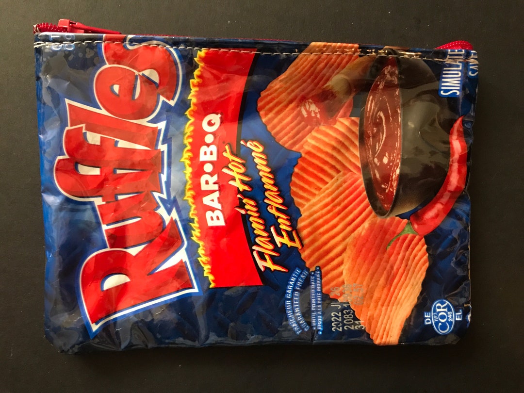 Ruffles Flamin Hot Barbq Chip Bag Upcycled Into A Zippered - Etsy