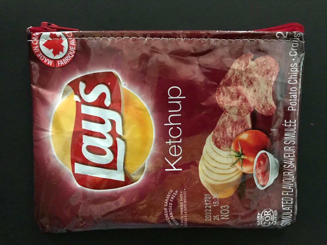 Ketchup Chip Pouch Handmade Upcycled Lays Chip Bag Wallet | Etsy